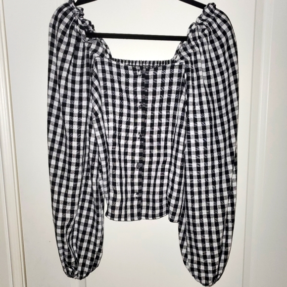 Who What Wear | Tops | Nwt Who What Where Buffalo Check Blackwhite Long ...